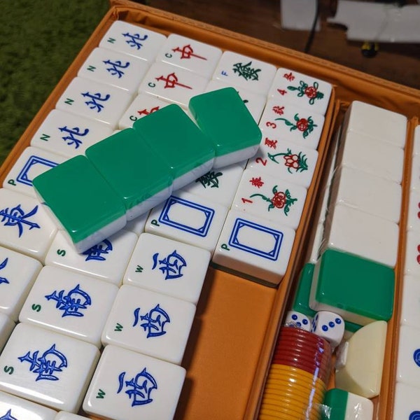 MUTI COLOR Chinesewith Numbers 144 Tiles Mah Jong Set With Portable ...