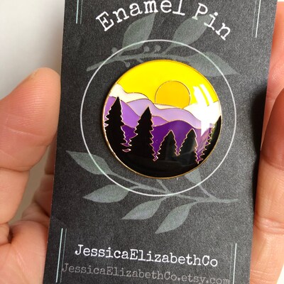 Subtle Nonbinary Flag Enamel Pin Mountain Pin Pride Pin Enamel Cute Pin Set Pins Laple Pin Hard ...