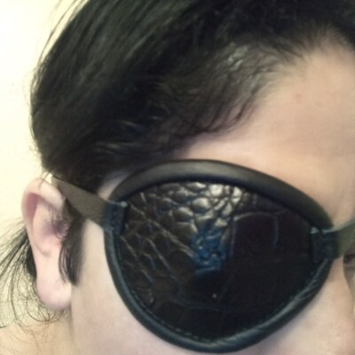 Alligator Stamped Leather Eye Patch Classic Leather Eyepatch - Etsy