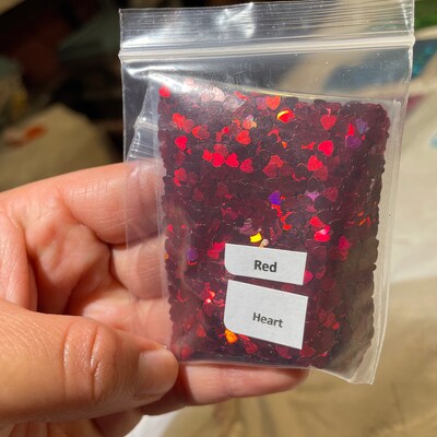 Red Holographic Heart Shaped Glitter 3mm - Etsy