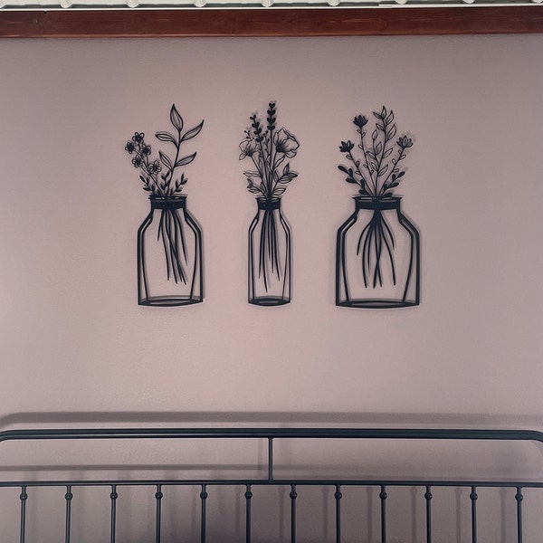 Spring Flower Metal Wall Decor, Unique Design Flower Art, Home Decor ...