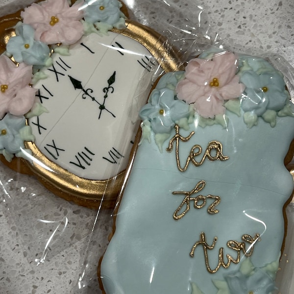 Tea for Two Themed Birthday Decorated Cookies, Party Favors, Luxury ...