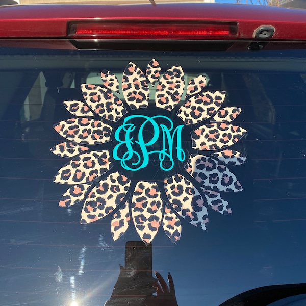 Flower Monogram Decal Sticker | Floral Monogram Decal | Flower Cup ...