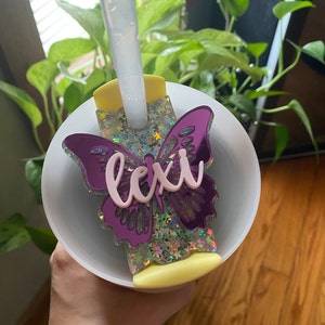 Bridal Tumbler Straw Charm, Personalized Bride Tumbler Name Tag ...