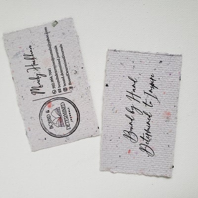 3.5 X 2 Distressed Look Personalized Printed Card/ Vintage Business ...