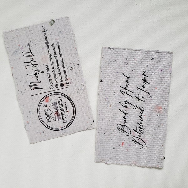 Eco Friendly Business Card From Handmade Recycled Paper Printed in ...