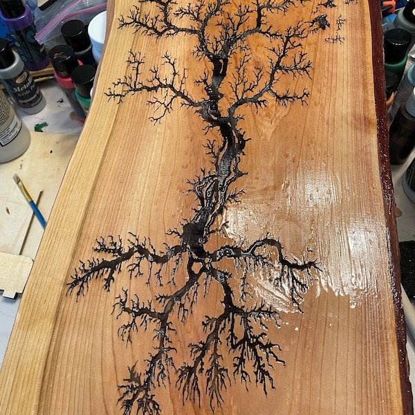 Electric Tree Burn With Crows Breakaway 10,000 Volt Lichtenburg Figures ...