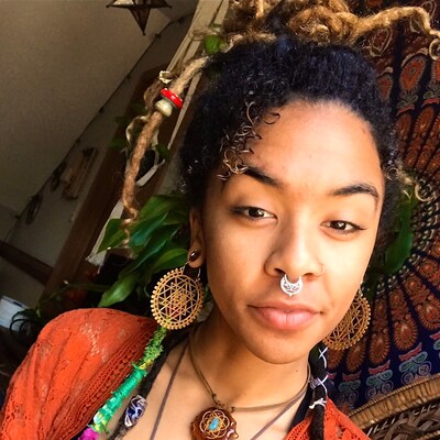 Dreaded Mushie in Red and Turquoise Lampwork Glass Mushroom Bead... 5mm ...