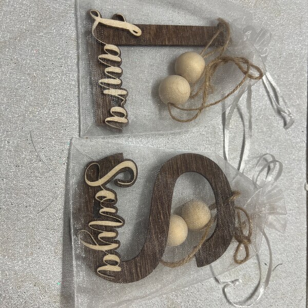 Personalized Name Wood Letter Christmas Ornament Laser Cut Christmas ...