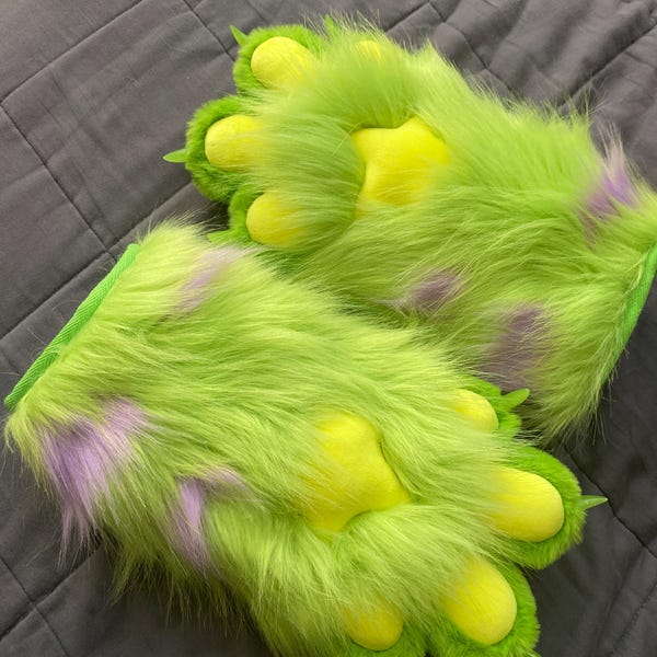 Furry Paws With Star Pattern and Colorful Style | Fluffy Fursuit ...