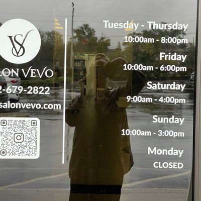 Store Hours Decal Hours of Operation Stickers Business Hours Door ...