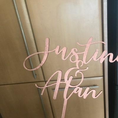 Laser Cut Rose Gold Wedding Cake Topper/custom Wedding Cake Topper ...