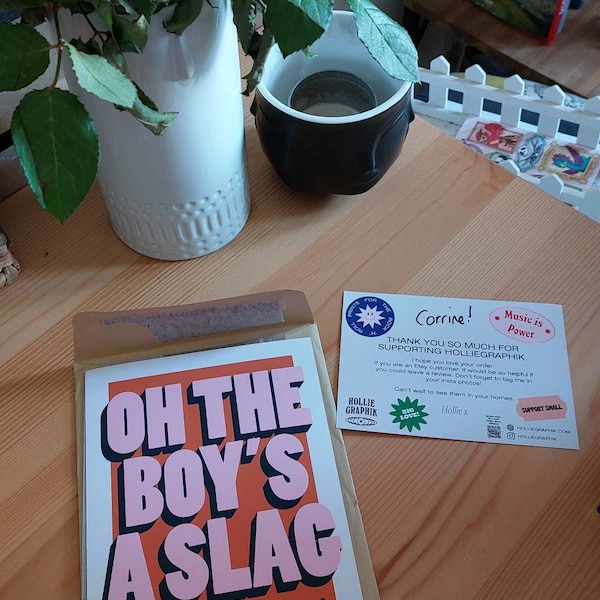 The Boy's A Slag Print | Music Print | A5 A4 A3 | Unframed Indie Rock ...