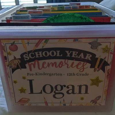 Personalized School Memory Box Printable Kit, DIY School Keepsake Kit ...