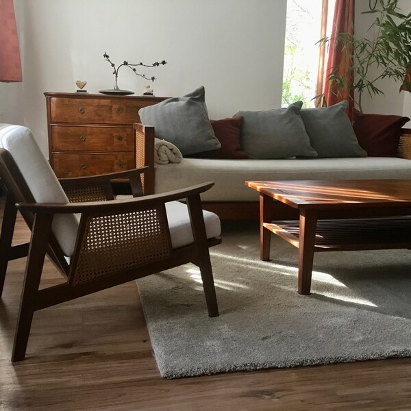 Vintage Yellow Winged Armchair / Alvin Lustig Style Lounge Chair ...