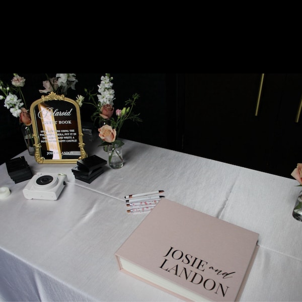 Linen Wedding Photo Album - Modern Wedding Gift, Anniversary Scrapbook ...