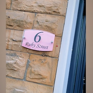 Baby Pink Modern House Sign Door Number Address Sign Classy ...