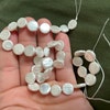 Natural 10mm White Shell Pearl Coin Beads Genuine Gemstone - Etsy