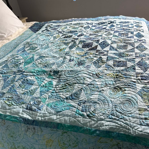 High Tide Quilt Pattern, PDF, Storm at Sea Variation, Tonga Scuba by ...