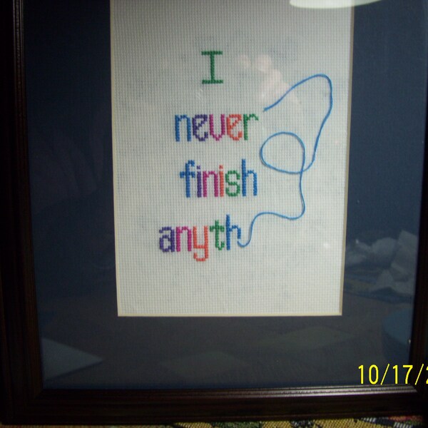 I Never Finish Anything Cross Stitch Pattern // Digital Download // PDF ...