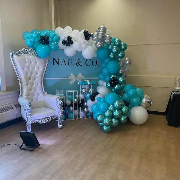 Blue Birthday Party Backdrop, Breakfast at Party Decorations, Robin Egg ...