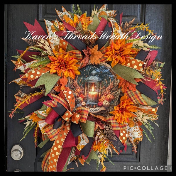 Welcome to Our Home Fall Wreath Sign, Metal Wreath Sign, Round Wreath ...