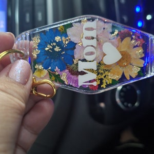 Pressed Flower Retro Motel Keychain Custom Keychain Pressed Flower ...