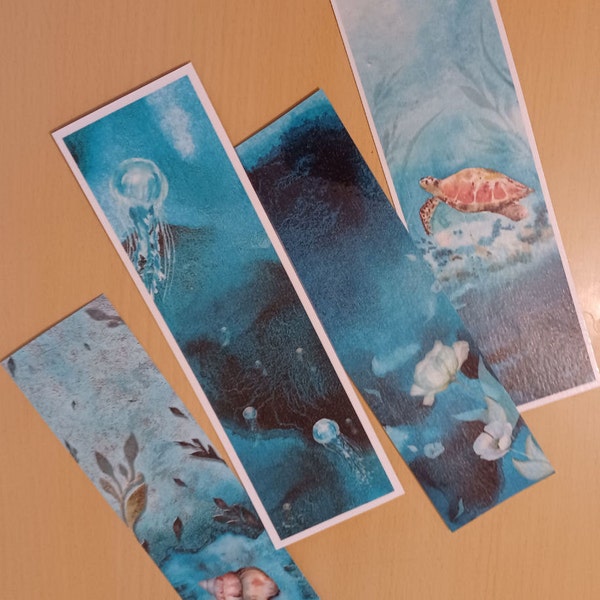Printable Bookmarks With Watercolor Illustrations, Sea, Ocean Design ...