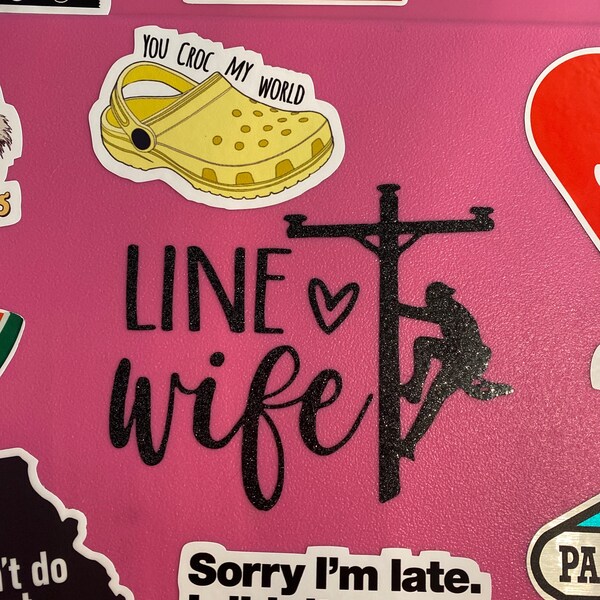 Line Wife Lineman Girlfriend Vinyl Sticker Decal Sticker Car Truck Yeti ...