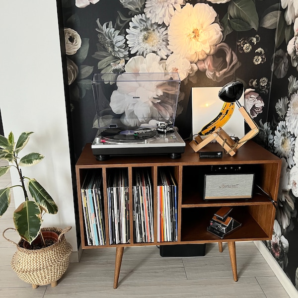 Vinyl Record Storage, Mid Century Modern Sideboard, Media Console ...