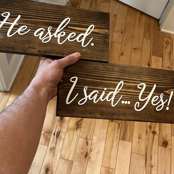 She Said Yes Signs 2 Wooden Handpainted Signs Rustic Wedding Wood Sign ...