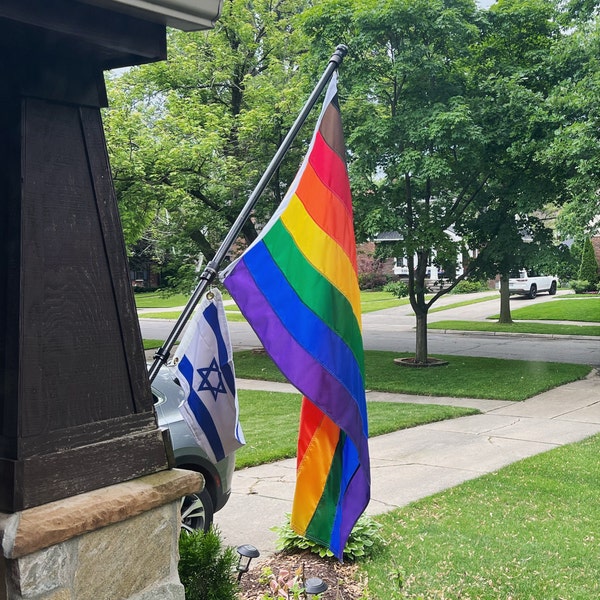 Philadelphia Rainbow Flag, Hand-sewn Inclusive Philly Rainbow Flag ...