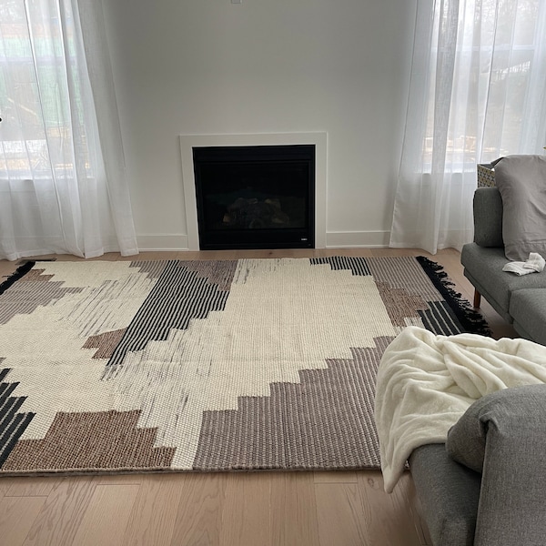 Scandinavian Nordic Decor Bohemian Inspired Rug Hand Woven Wool ...