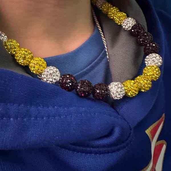 CUSTOM Rhinestone Necklace & Bracelet, Team Drip, Sparkle Necklace, MLB, Acuna, Harper, Ncaa ...