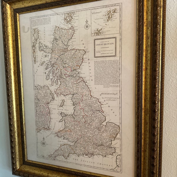 Vintage Great Britain Map, Historical UK Map Art Print, Antique Travel ...