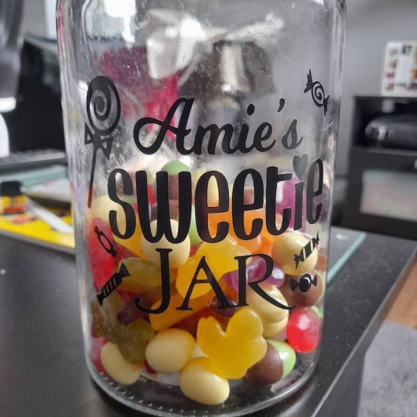 Personalised Sticker/label/decal for Sweet Jar... Add Your Own Name ...