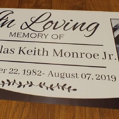 Ribbon Funeral Memorial Banner, Custom Personalized Photo Backdrop in ...
