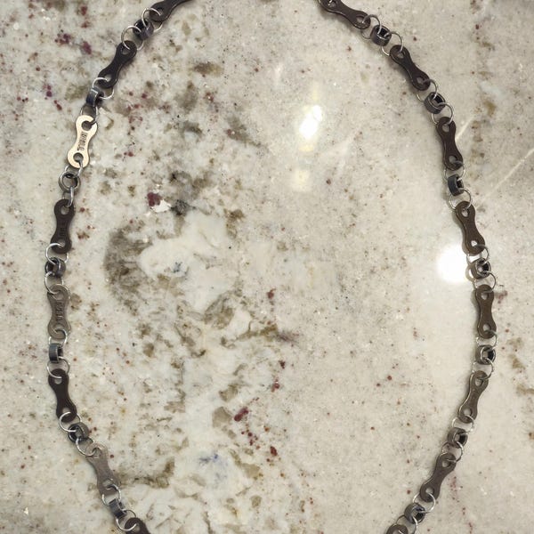 Black Beaded Double Strand Bicycle Chain Link Bracelet, Bicycle Jewelry ...