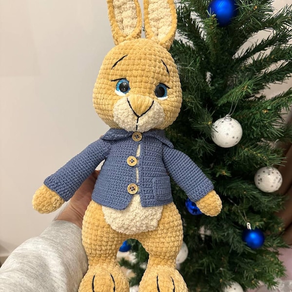 Plush Bunny Toy,hand-crocheted,handmade Plush Rabbit,kids' Cuddly Toy ...