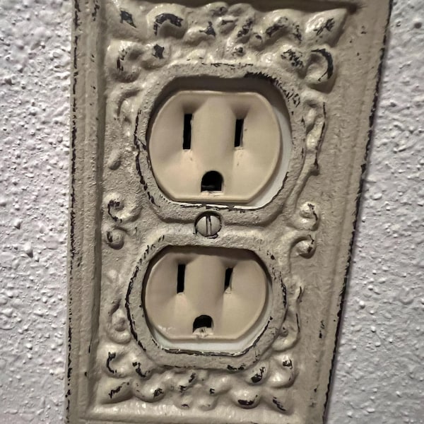 Fleur De Lis Cast Iron Outlet Cover - Shabby Chic Farmhouse Decor - Etsy