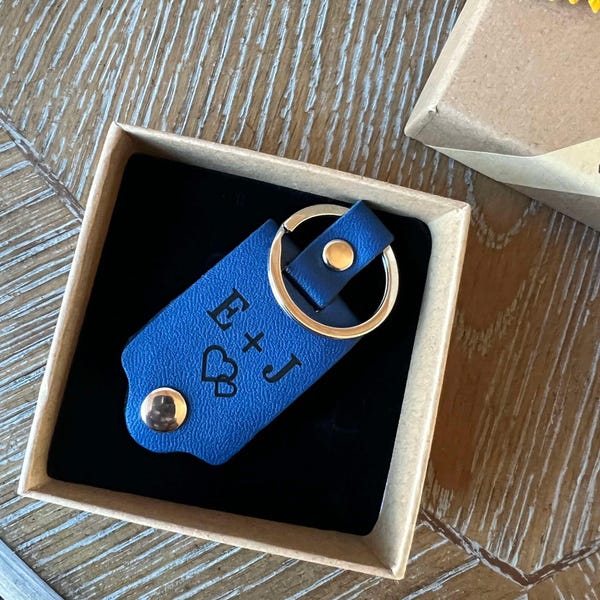 Personalized Mens Leather Keychain With Photo,metal Tag Photo Keychain ...