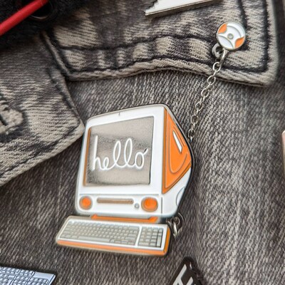 Apple Imac Pick Your Color Enamel Pin With Mouse on Chain - Etsy