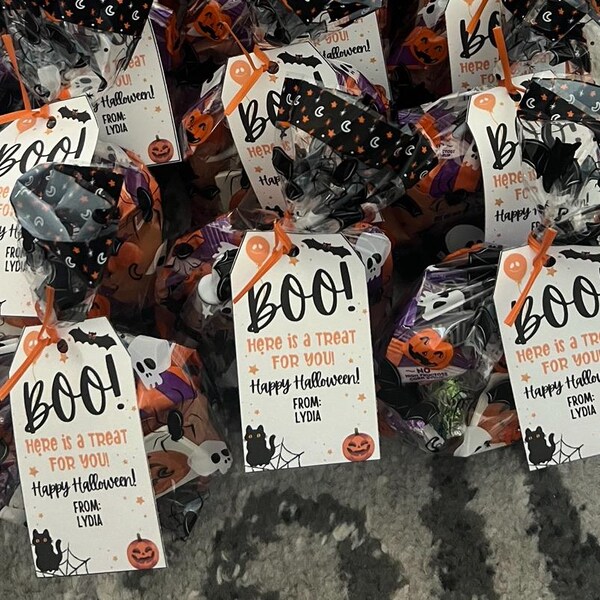 Halloween Favor Tags, Boo Gift Tags, Trick or Treat Favor Tags, Treat ...