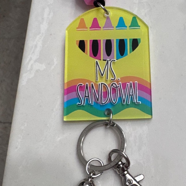 Teacher Subject Lanyard - Personalized Lanyard for ID Badge - Beaded ...