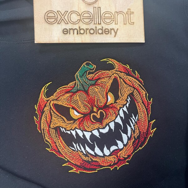 Sketch Stitch Demonic Pumpkin Head - Creepy Halloween Embroidery Design ...