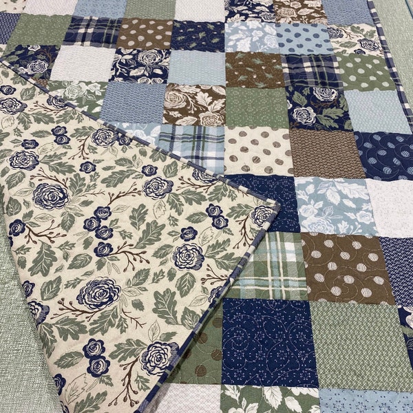Shoreline Quilt Kit: Molly's Green Thumb Floral Baby Quilt (36x36) - Etsy