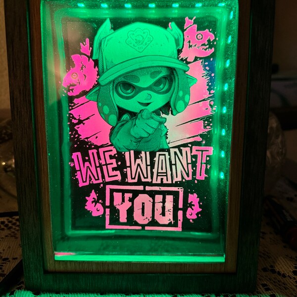 Grizzco Industries Night Light, Splatoon Shadow Box, Salmon Run ...