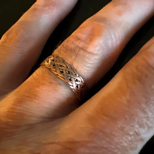 Copper Ring Celtic Braid Knot Wedding Band His and Hers Anti Tarnish ...