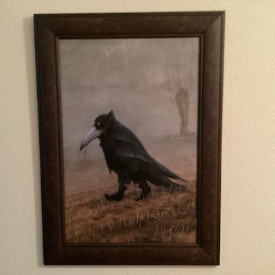 Krahe by Rudi Hurzlmeier 24x33 Crow Raven Black Bird Wearing Cowboy ...