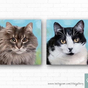 CUSTOM DOG CAT Portrait From Your Photo Digital Art or Oil - Etsy